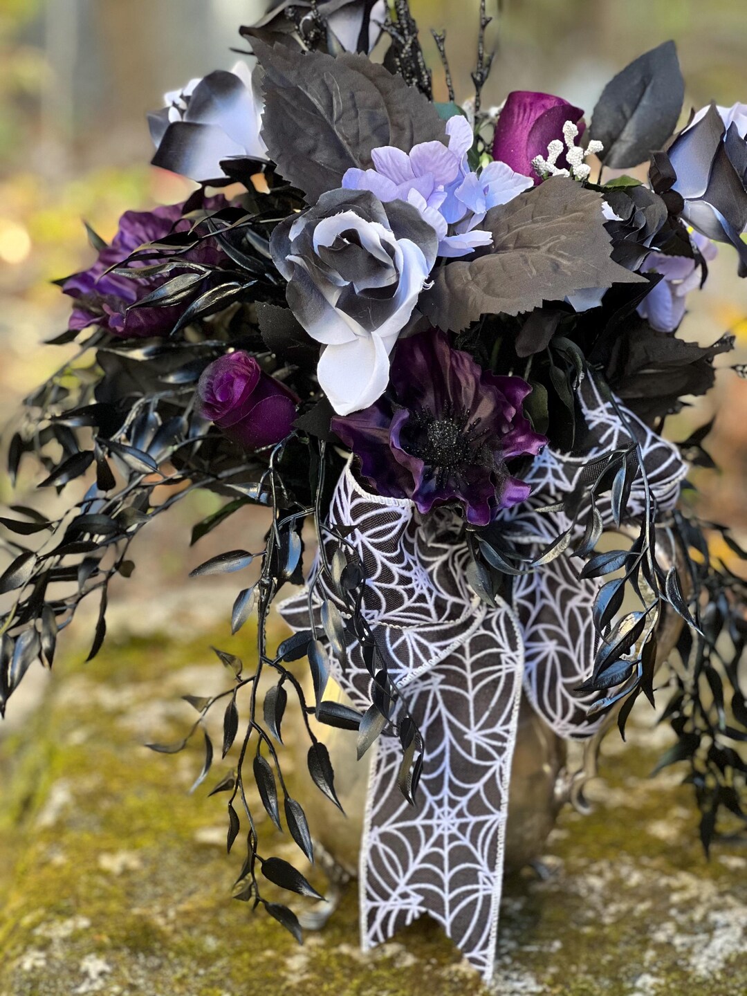 Victorian Gothic Centerpiece, Gothic Floral Home Decor, Gothic Silver ...