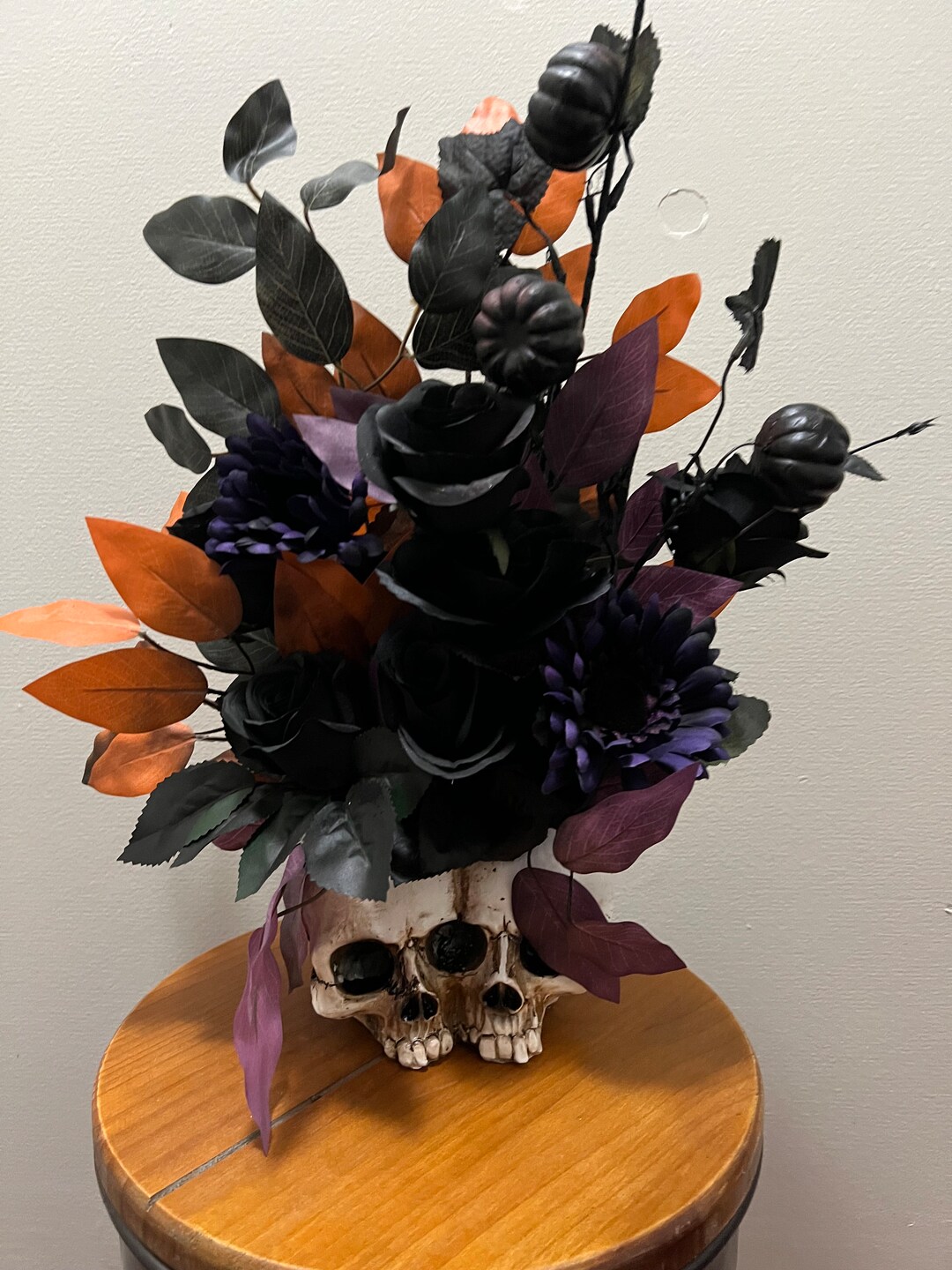 Gothic Double Skull Wedding Centerpiece, Skull Floral, Goth Skull ...