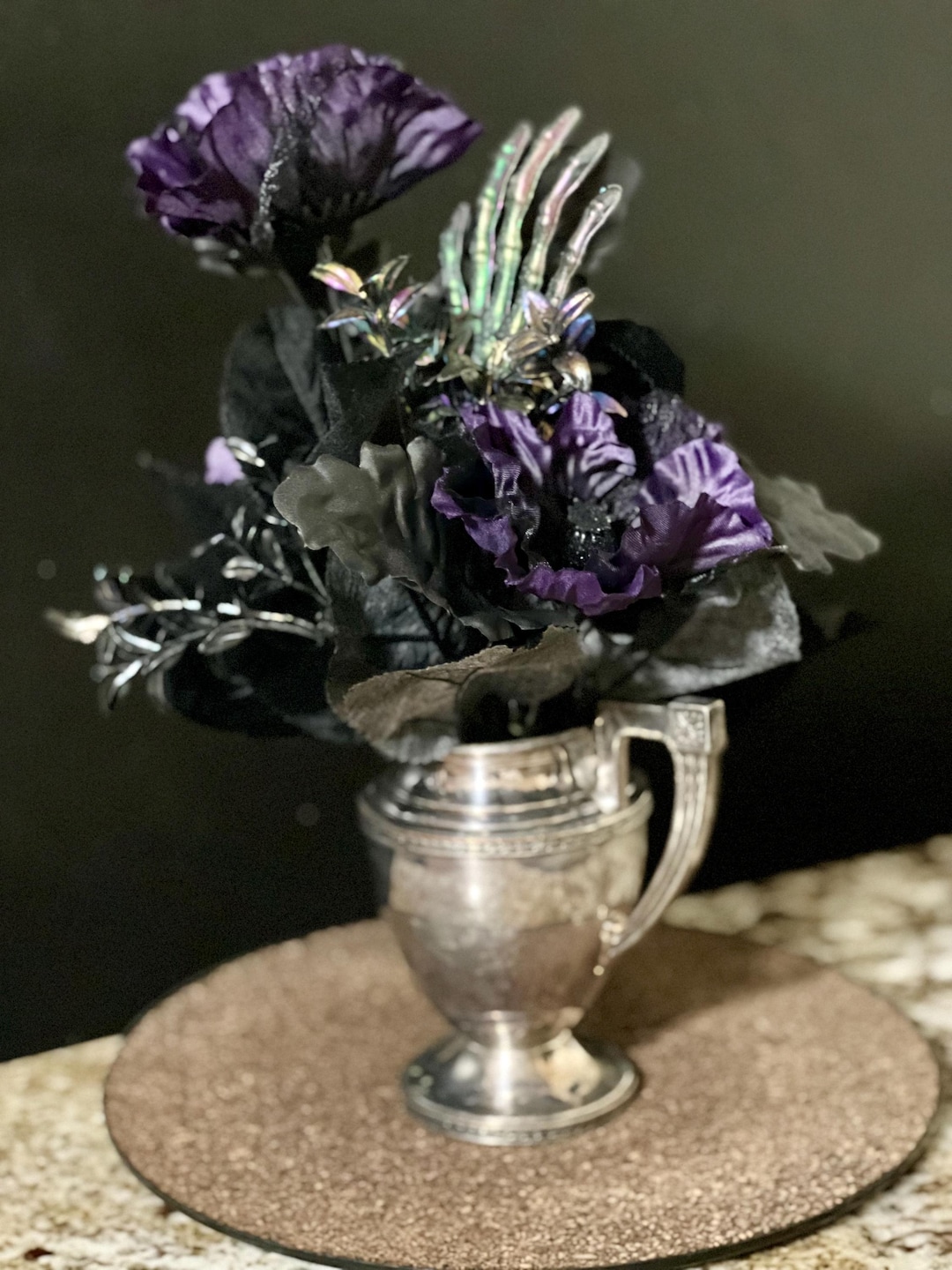 Gothic Pedestal Vase, Gothic Floral Decor, Gothic Centerpiece Decor ...