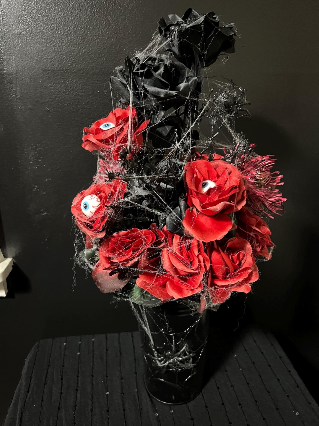 Victorian Gothic Centerpiece, Gothic Floral Home Decor, Gothic Valentines, Gothic Black, Red ...