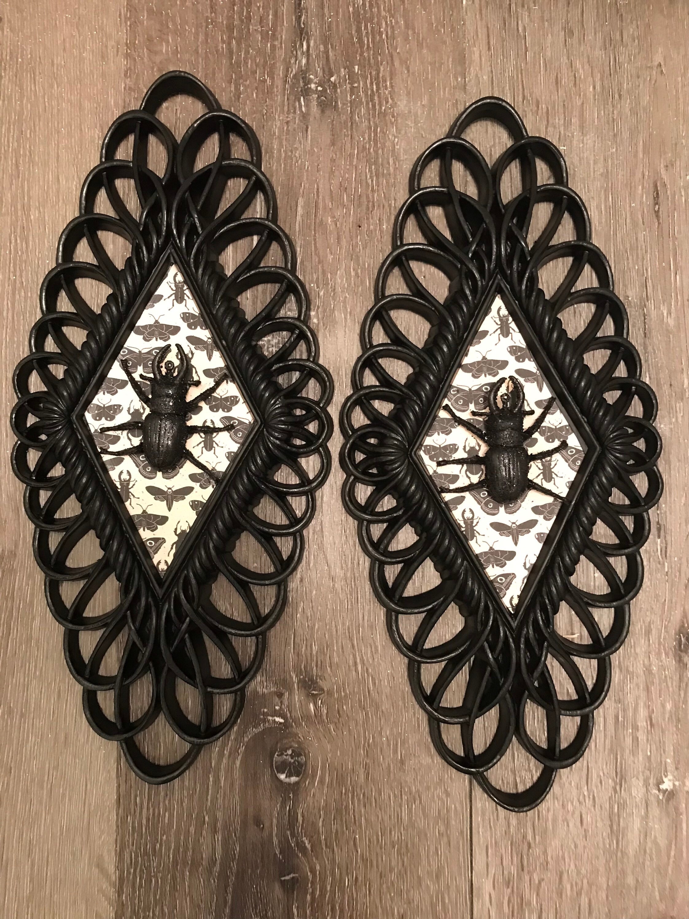 Pair Gothic Beetle Wall Plaques Set 2 Gothic Fake Taxidermy - Etsy