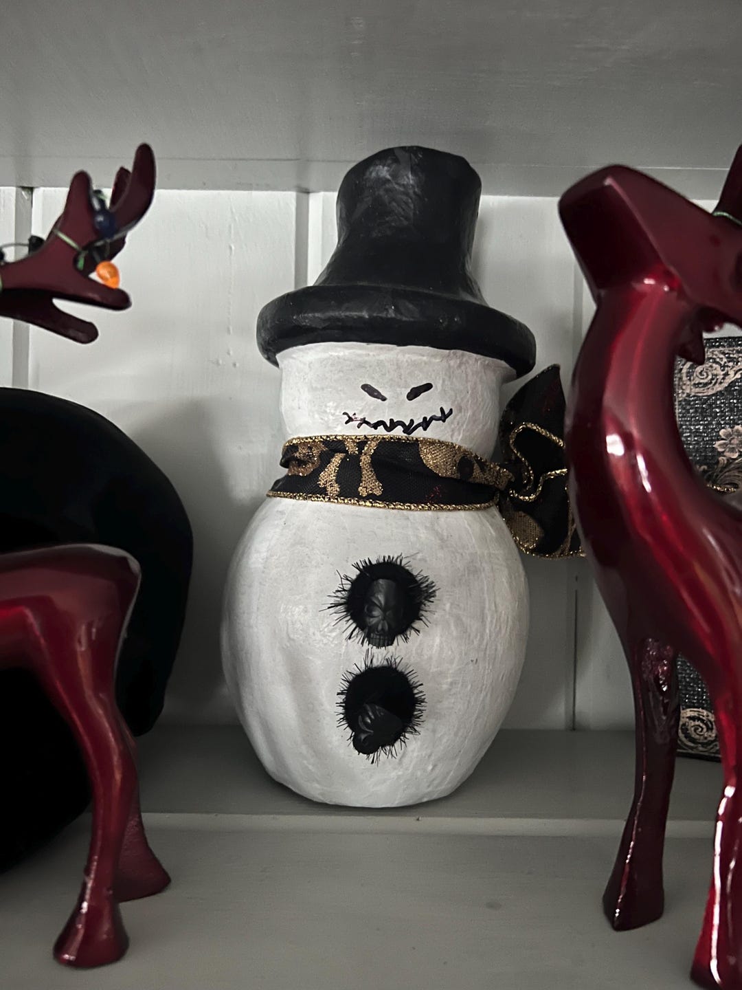 Creepy Snowman, Gothic Snowman, Gothmas, White Ice Snowman. Sold ...