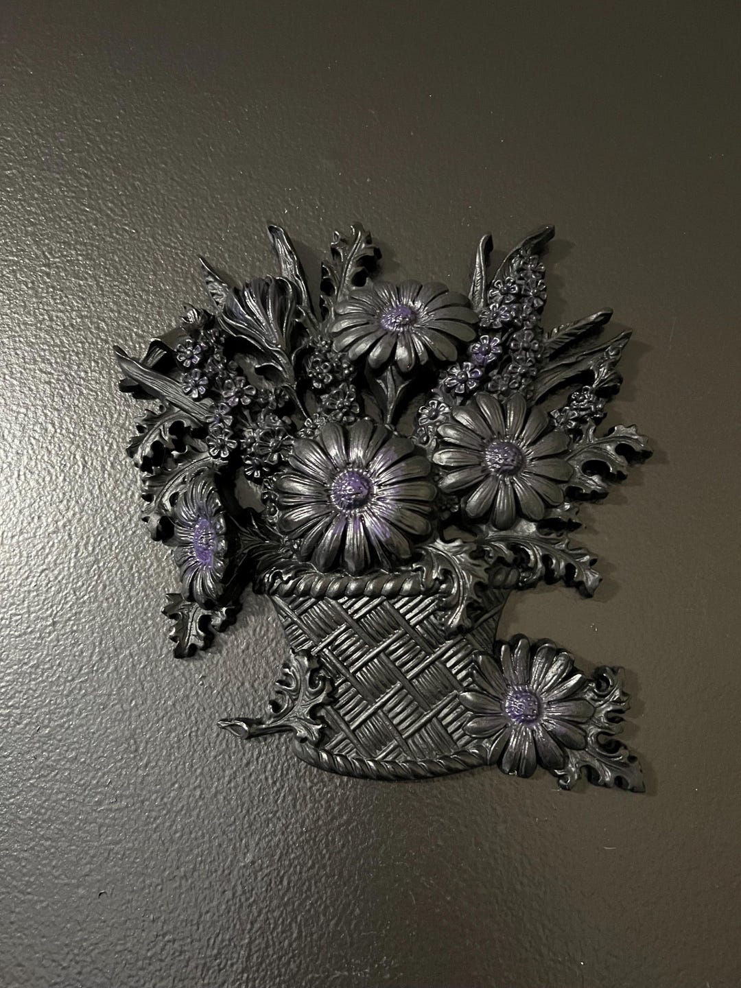 Victorian Gothic Wall Plaques, Gothic Floral Black & Purple , Gothic ...
