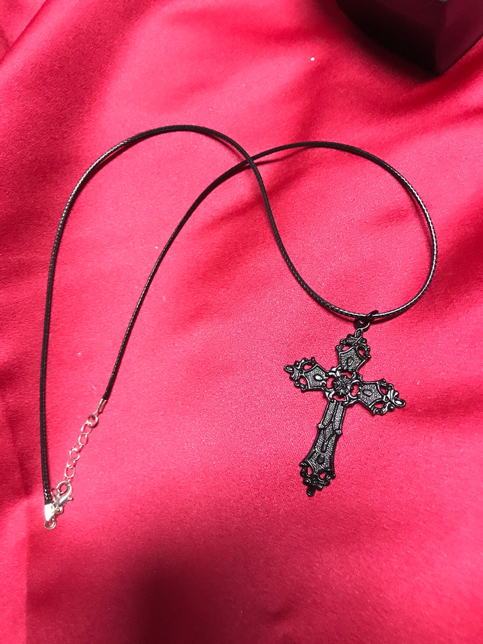 Black Cross Gothic Necklace Gothic Jewelry Costume Halloween - Etsy