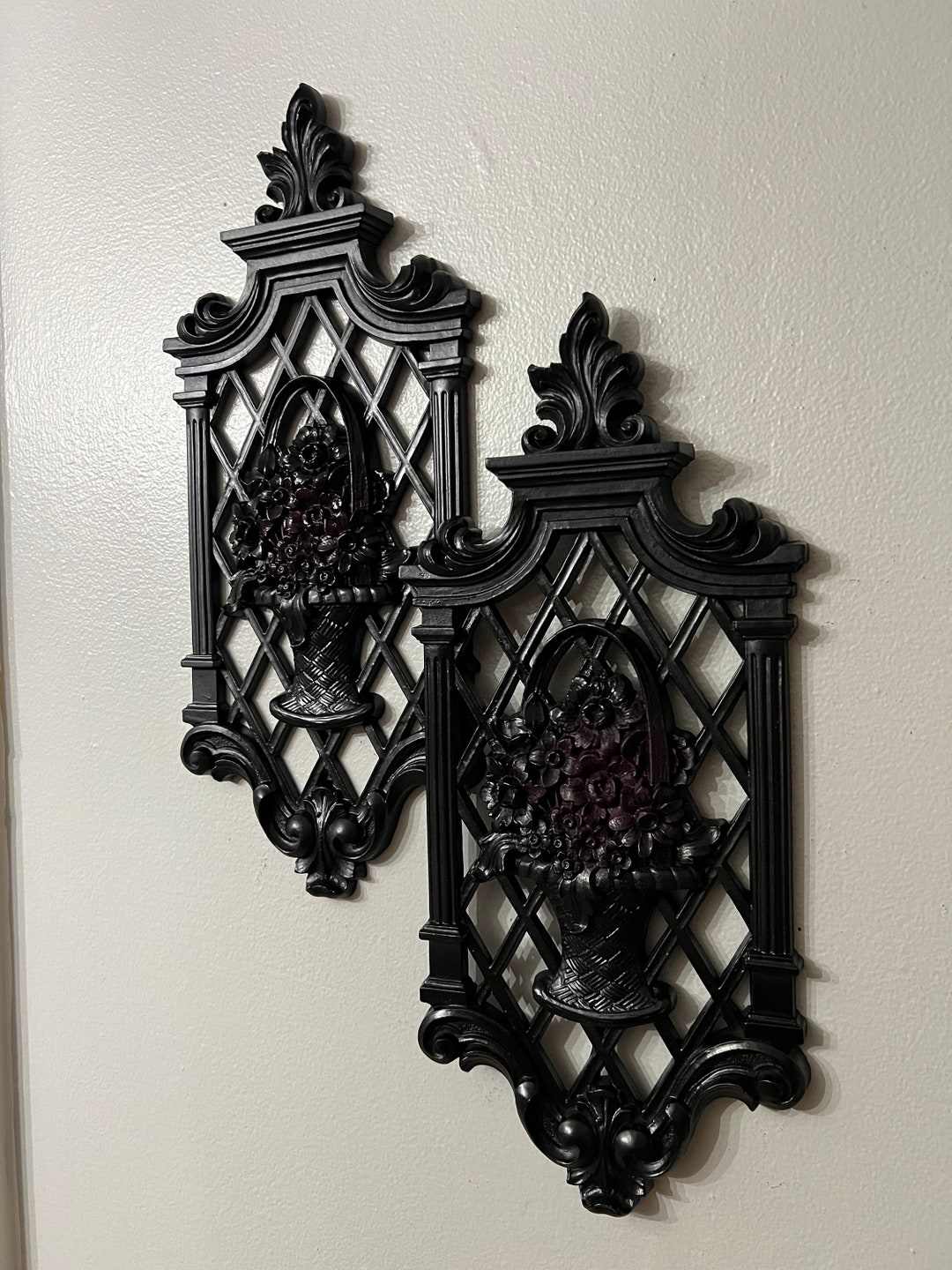 Victorian Goth Decor, Vintage Wall Plaque, Black Wall Art, Gothic Home ...