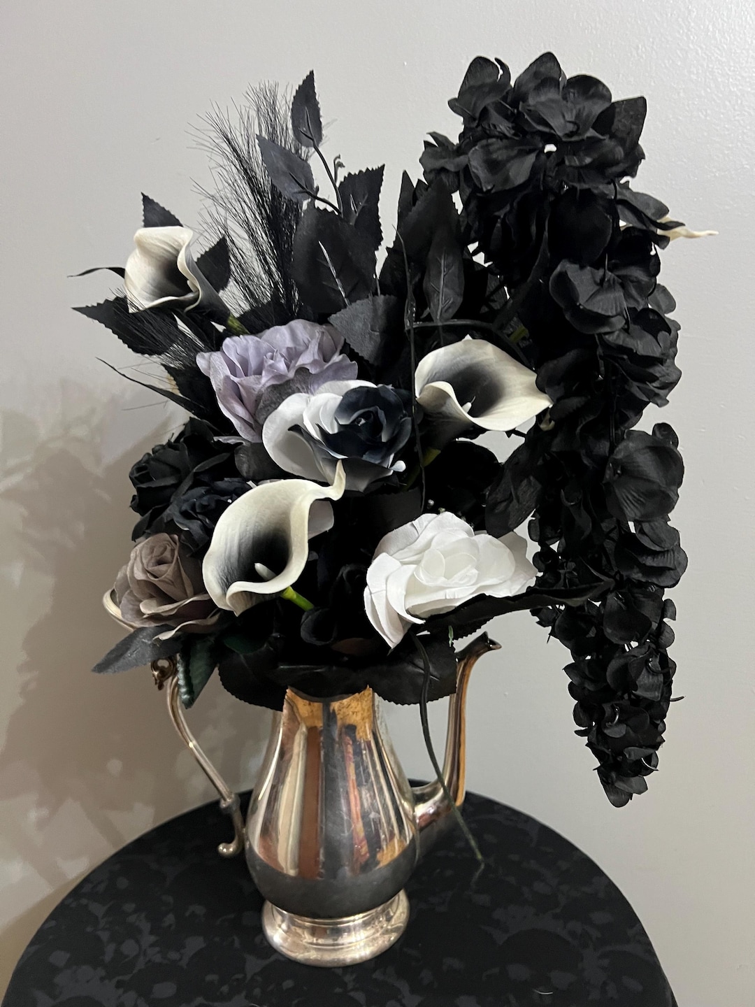 Victorian Gothic Centerpiece, Gothic Floral Home Decor, Gothic Silver ...