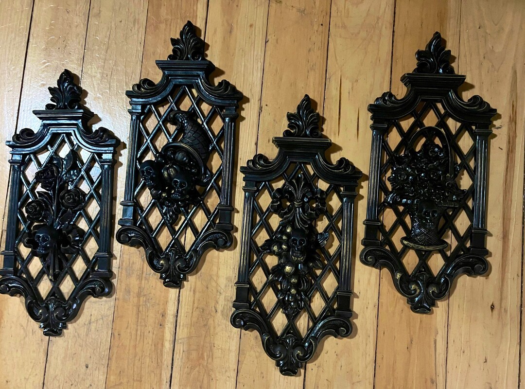 Victorian Goth Decor, Vintage Wall Plaque, Black Wall Art, Gothic Home ...