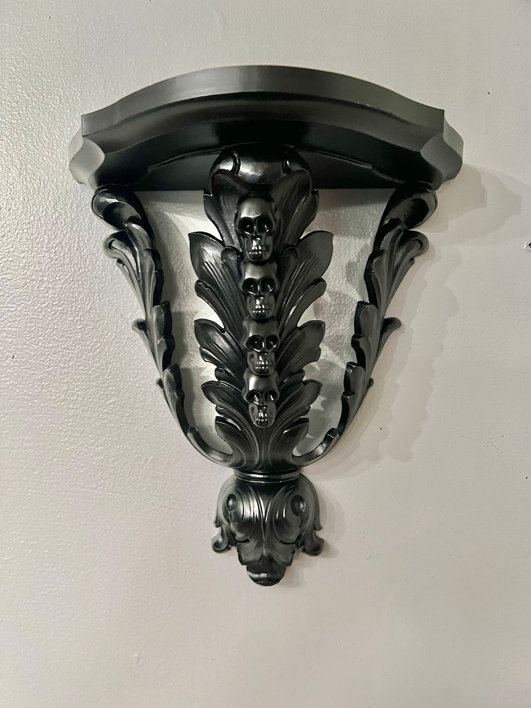 Victorian Gothic Dark Shelf, Vintage Homco Shelf, Black Floating Shelf ...