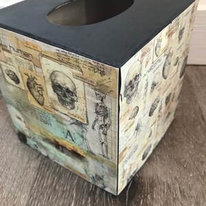 Gothic Tissue Box Cover, Sold Separately, Skulls Skeleton Anatomy ...