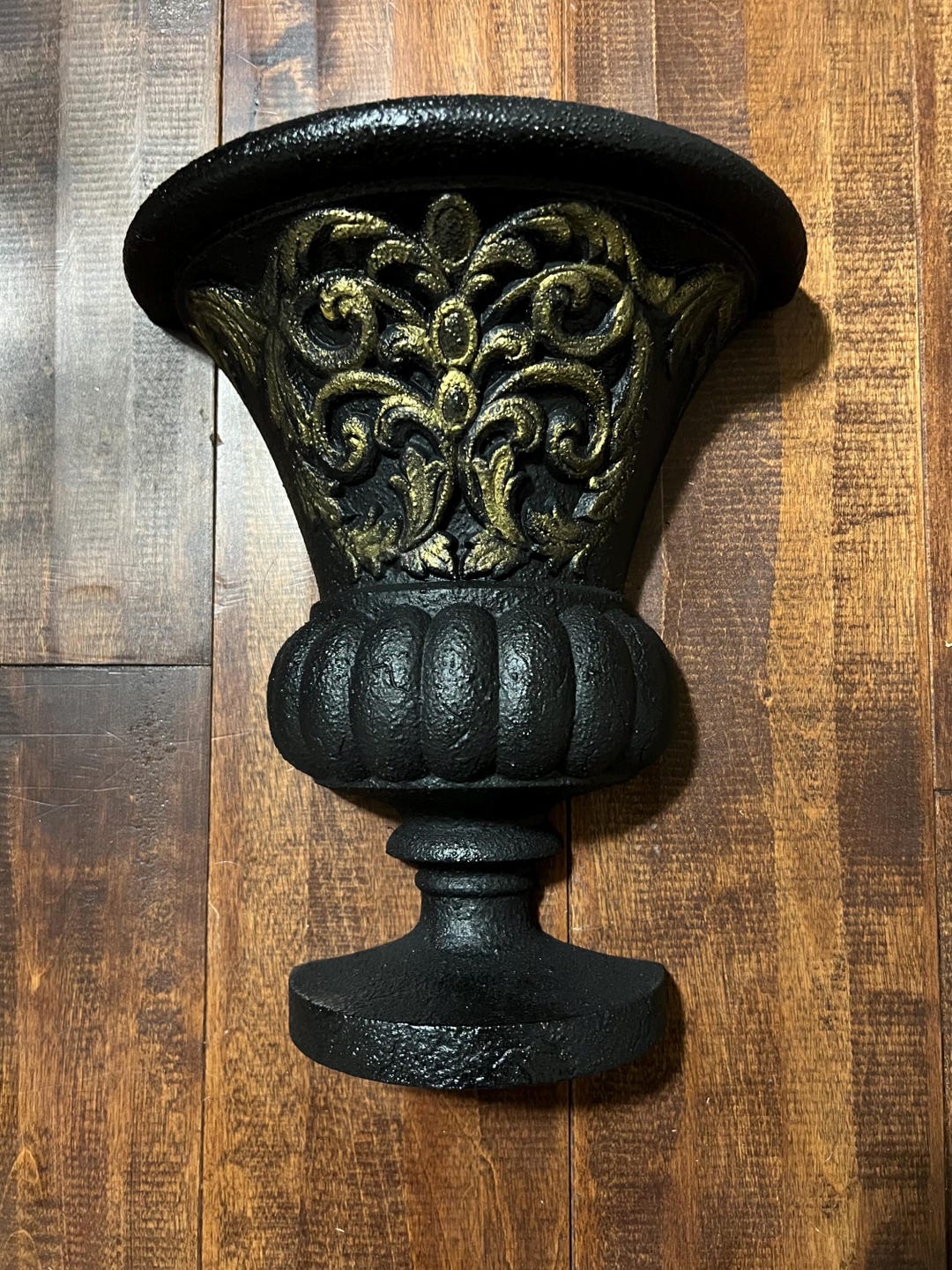 Victorian Gothic Extra Large Wall Pocket, Ornate Wall Urn Planter ...