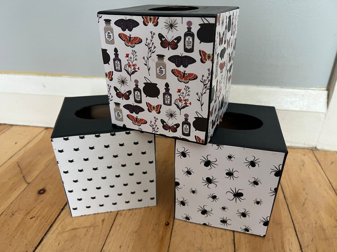 Gothic Bat Tissue Box Cover, Sold Separately, Black Tissue Box Cover ...
