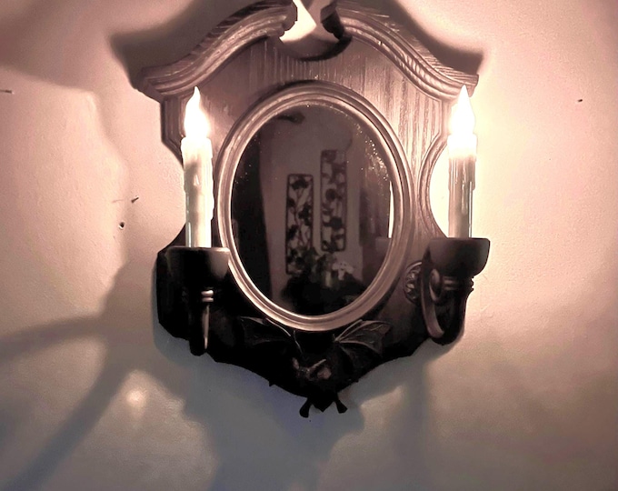 Black Bat Mirror, Refurbished Vintage Item, 16” Display Sconce , Gone ...