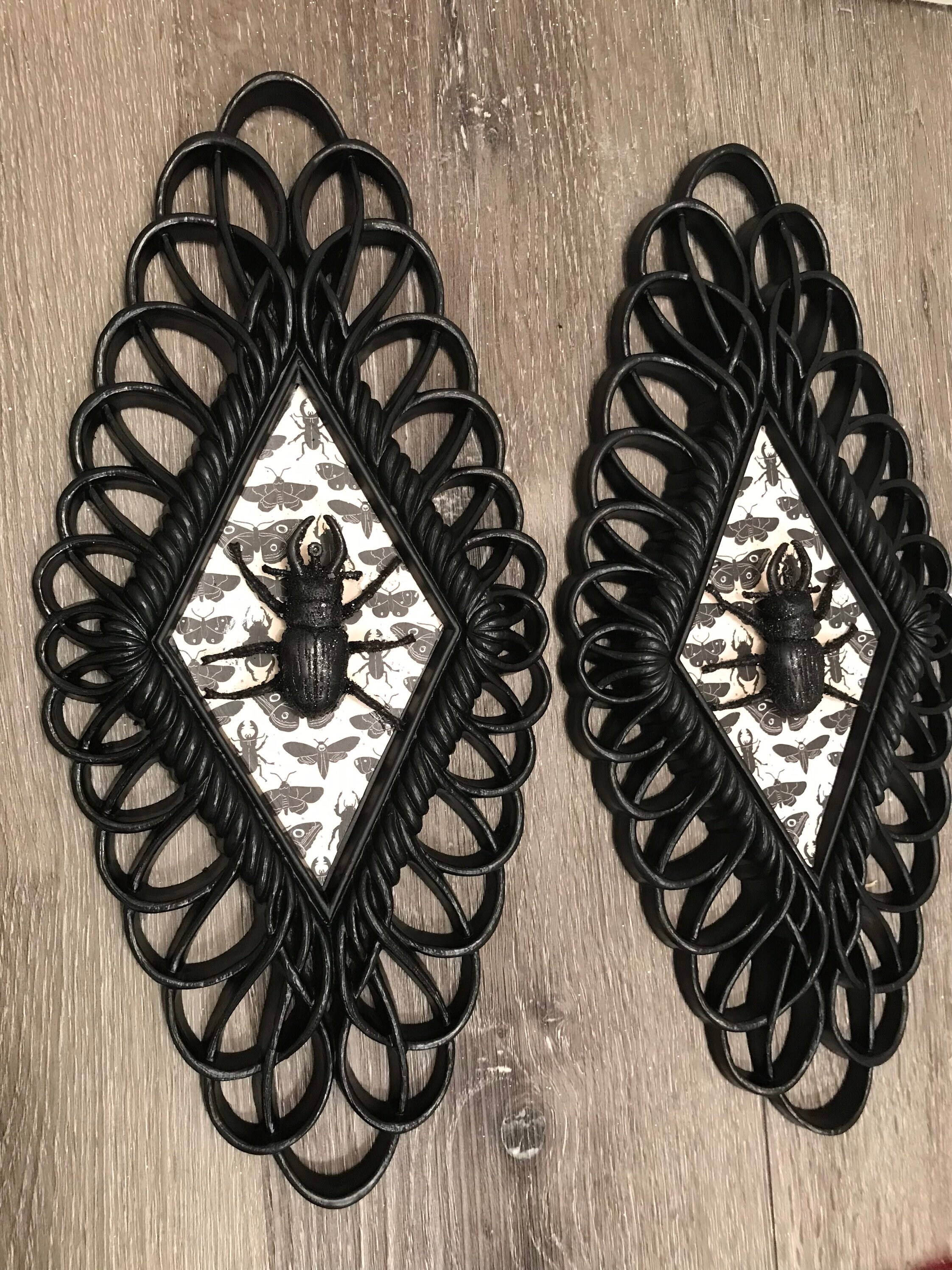 Pair Gothic Beetle Wall Plaques Set 2 Gothic Fake Taxidermy - Etsy