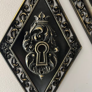 Victorian Gothic Key & Locket Wall Plaques, Gothic Black Gold , Gothic ...