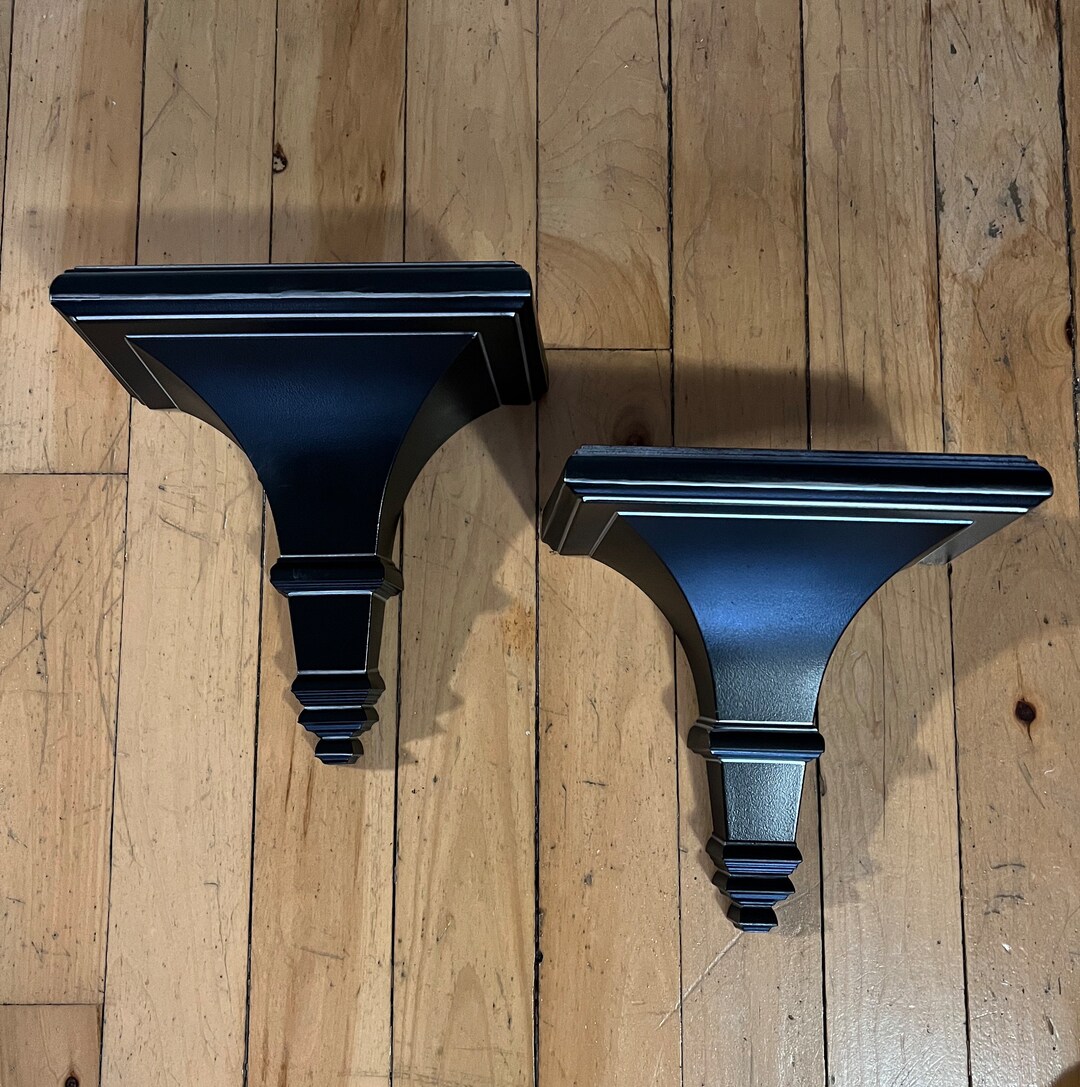 Victorian Gothic Shelf, 2 Medium Shelves, Gothic Black Shelf, Floating ...