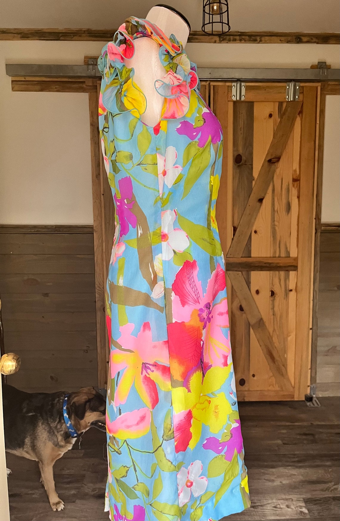 Vintage 1970s Alice of California Multi-colored Floral Summertime Dress ...