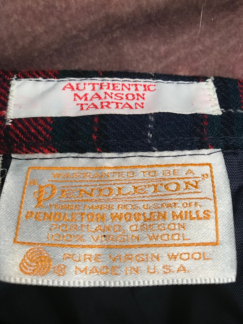 Authentic Manson Tartan Plaid Pendleton Late 1970s/early 1980s Vintage ...