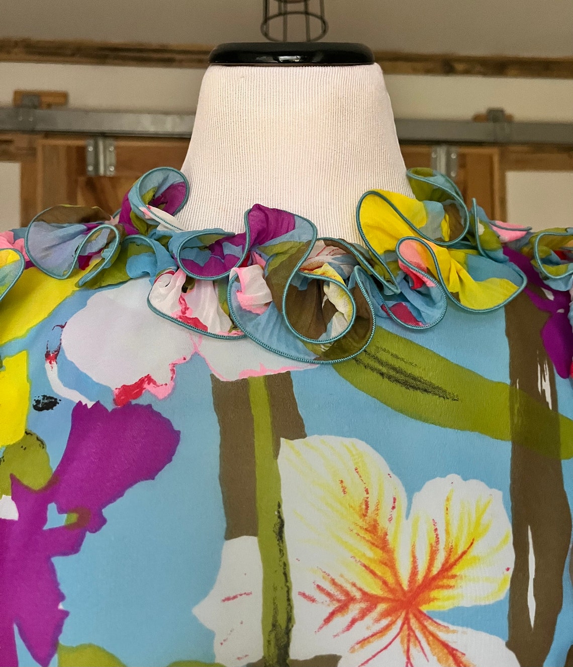 Vintage 1970s Alice of California Multi-colored Floral Summertime Dress ...