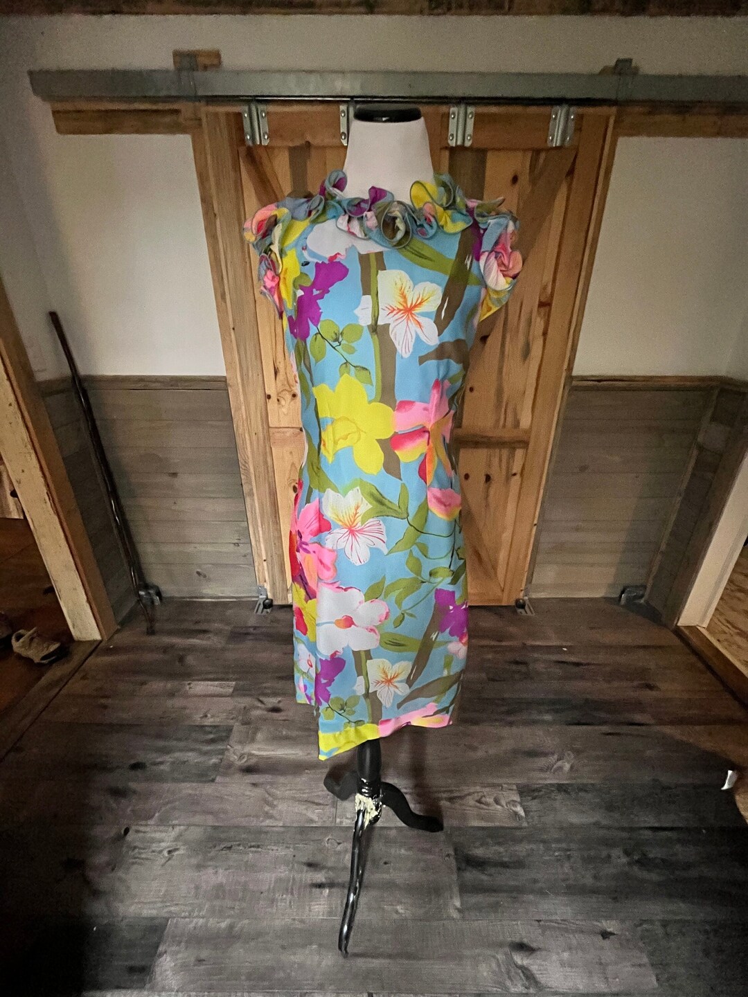 Vintage 1970s Alice of California Multi-colored Floral Summertime Dress ...