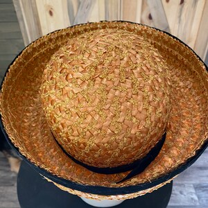 Vintage 1960s Straw Breton Hat With Velvet Ribbon - Etsy