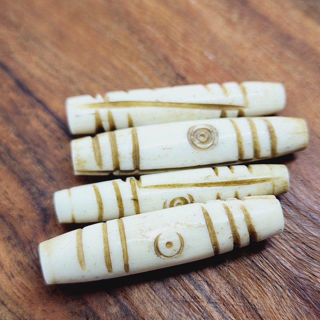 36x7mm Hair Pipe Bead 10 Vintage Bone Beads - Etsy