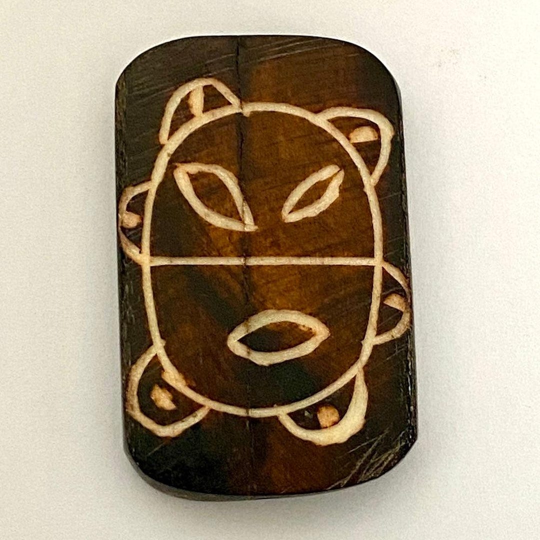 Puerto Rican Tribal Art Taino Bead 1 Bone Sun God Brown - Etsy