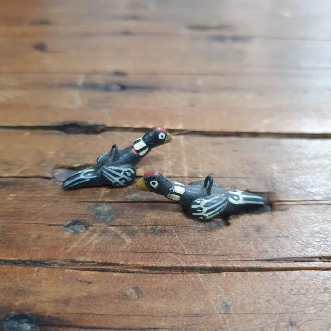 Rare Hand Made & Painted Clay Birds From Peru 2 28 - Etsy