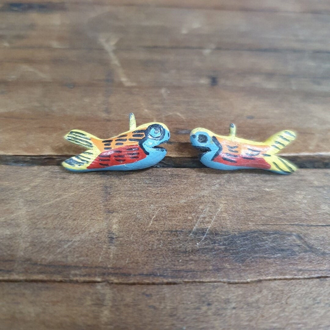 Rare Hand Made & Painted Clay Fish From Peru 2 34 - Etsy