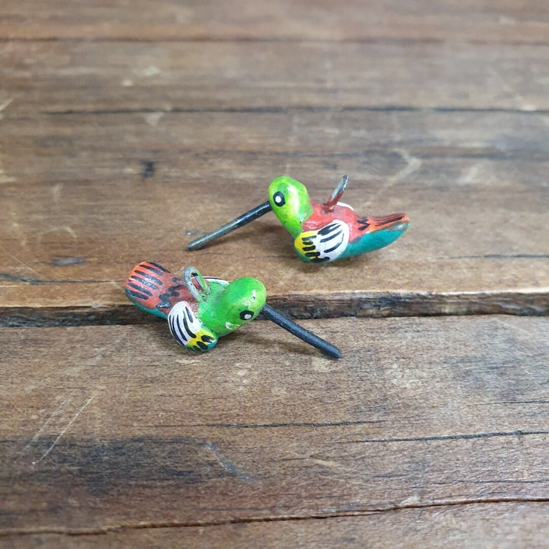 Rare Hand Made & Painted Clay Birds From Peru 2 41 - Etsy