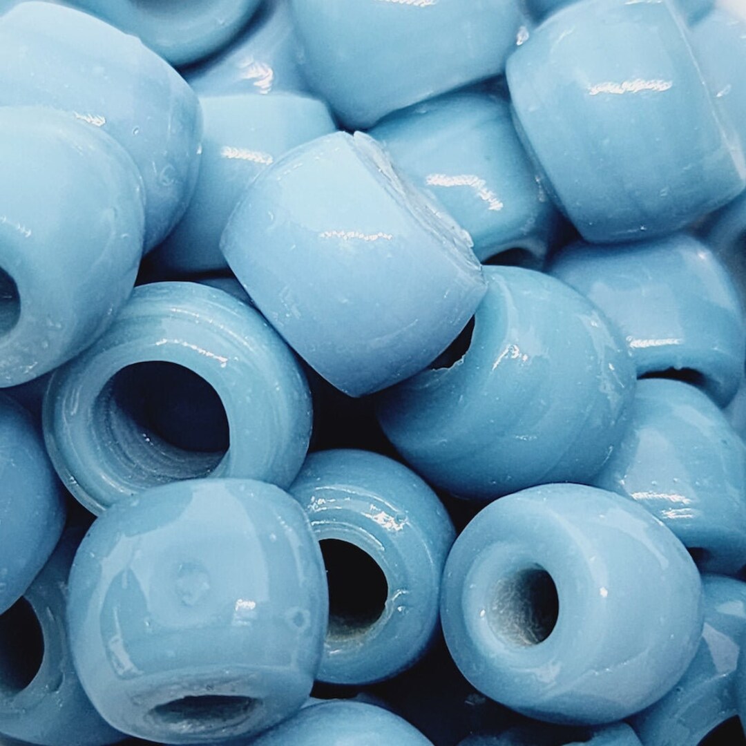 Light Blue Opaque 100 Vintage Glass Indian Pony Beads - Etsy