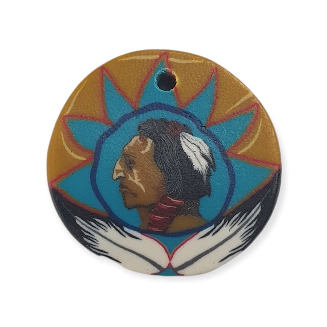 26mm Fimo Pendant 1 Native American Face - Etsy