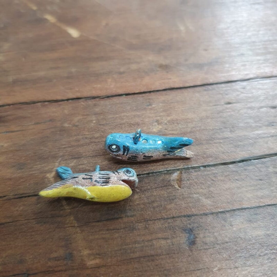 Rare Hand Made & Painted Clay Fish From Peru 2 15 - Etsy