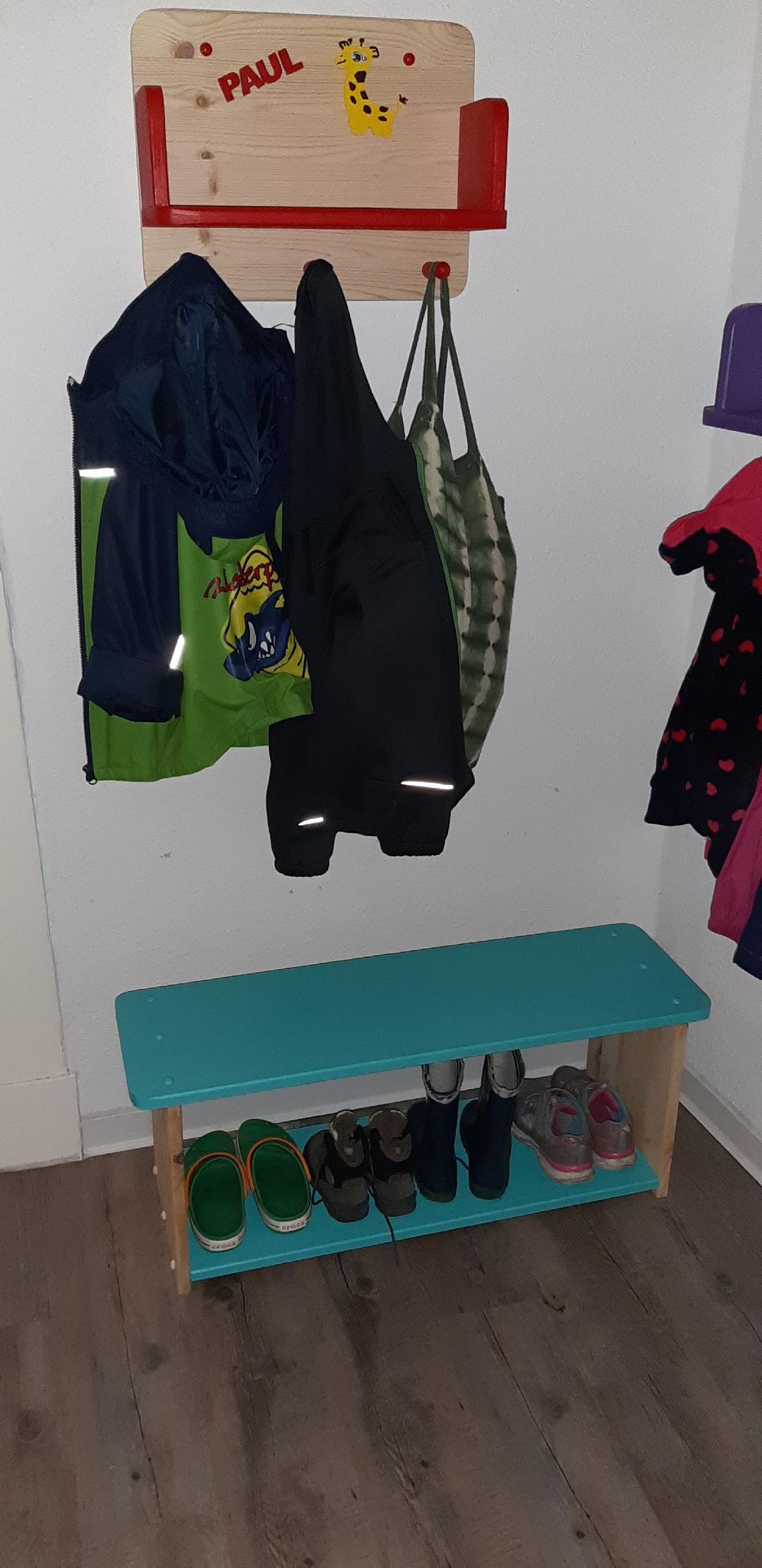 Kindergarderobe aus Holz mit Ablage Modell ANGIE - Etsy