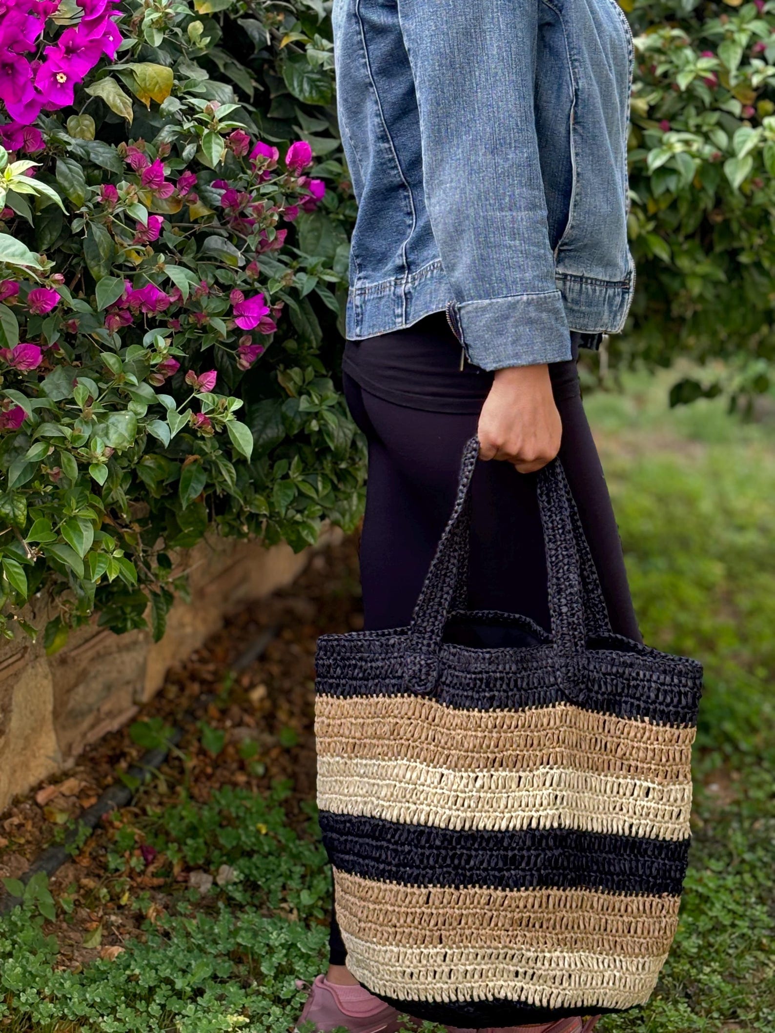 Handmade Raffia Beach With Natural Straw, Medium Summer Tote for Women ...