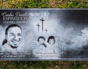 Custom Headstones 24x12x4, Personalized Headstones, Headstones for Cemetery, Human Headstones ...