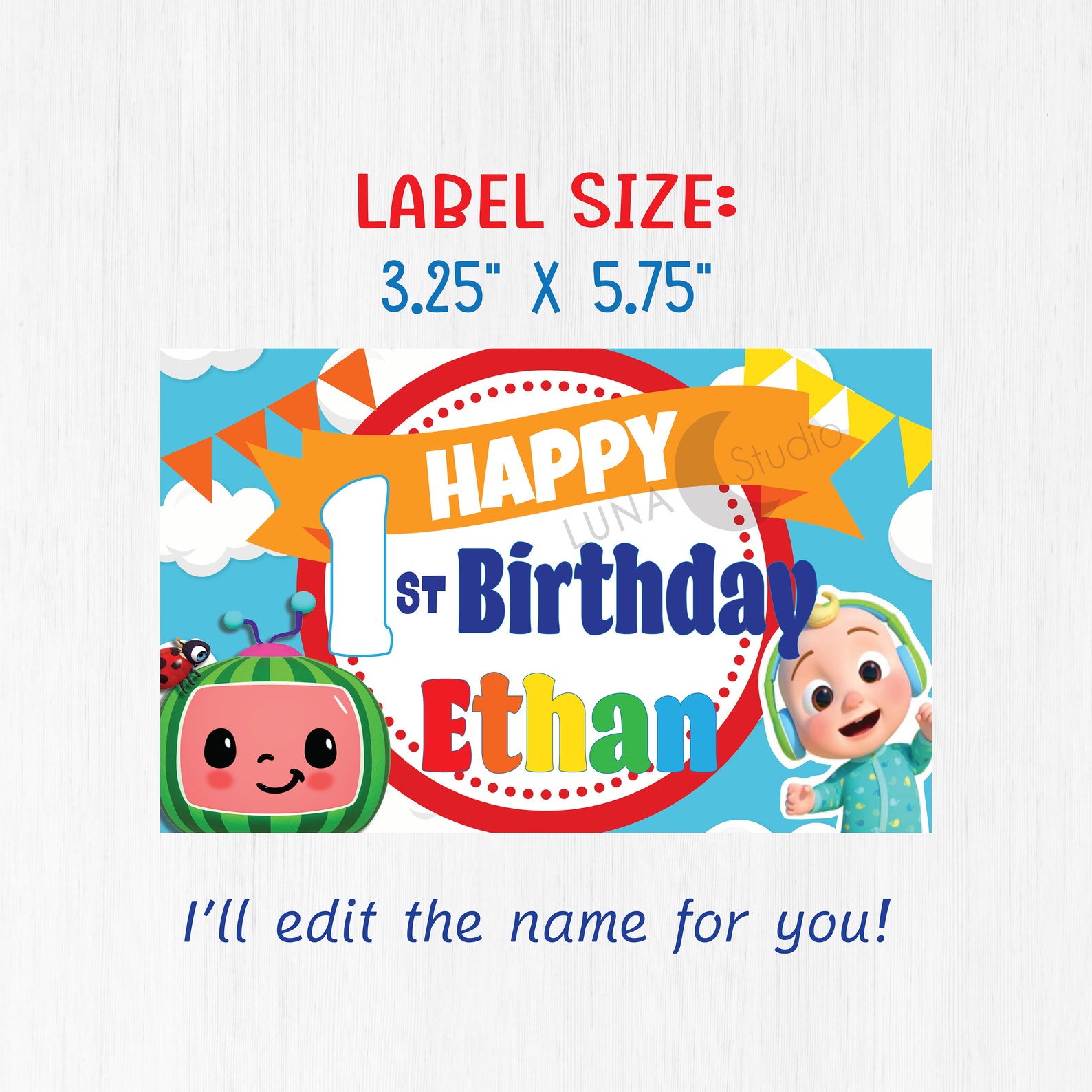 Cocomelon Gable Box Label Party Favor Printable Pdf Custom Etsy