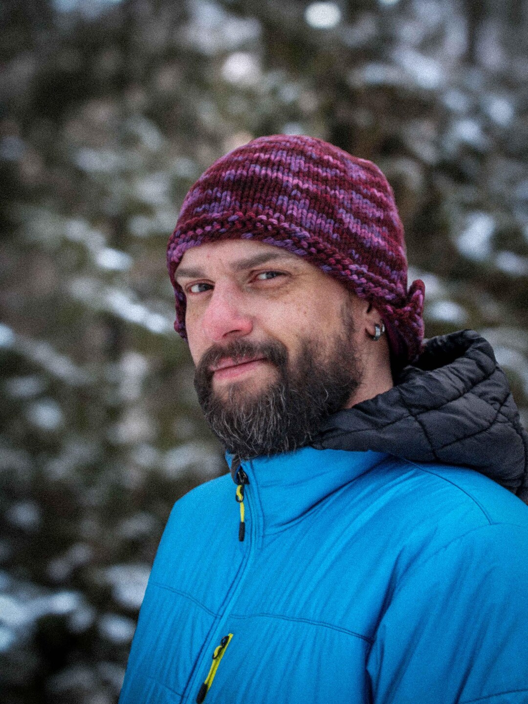 Hand Knit Merino Wool Helmet Beanie: Fleece-lined Winter Hat - Etsy