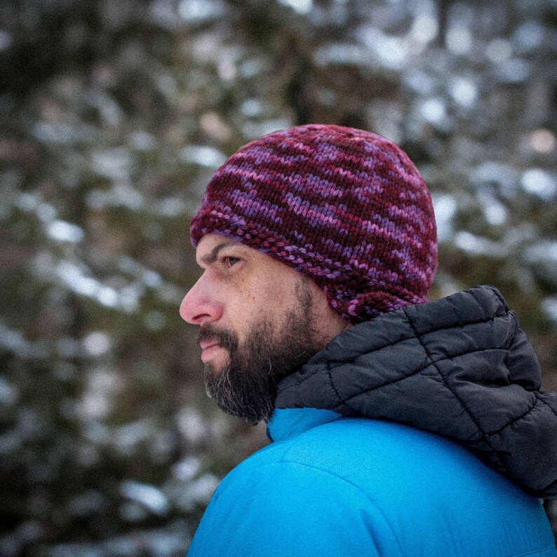 Hand Knit Merino Wool Helmet Beanie: Fleece-lined Winter Hat - Etsy