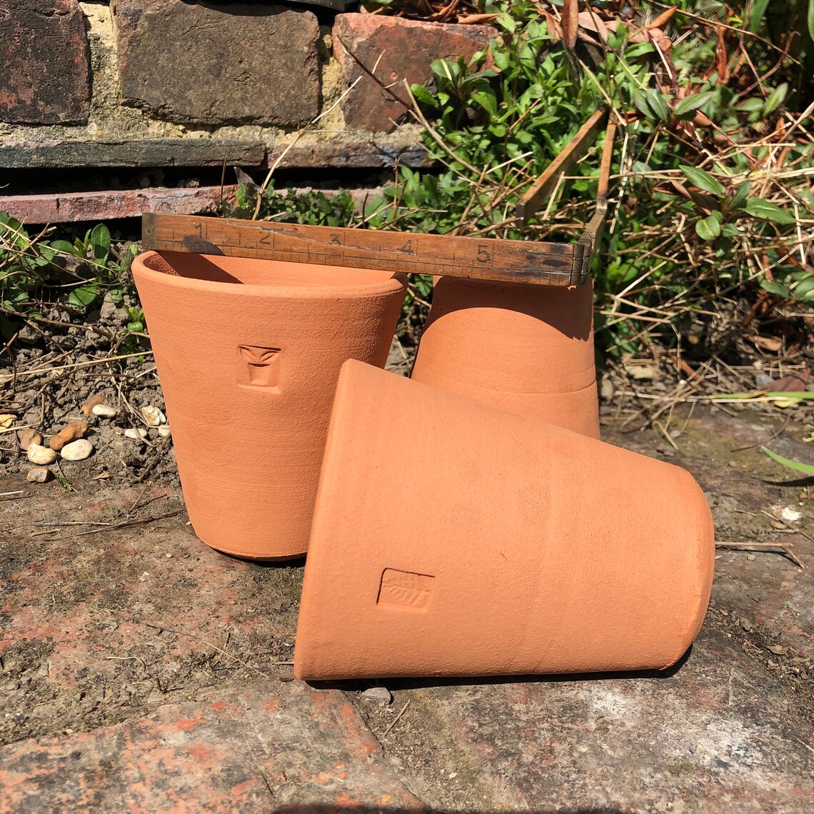 Set of 3 Small Handmade Terracotta Pots - Etsy