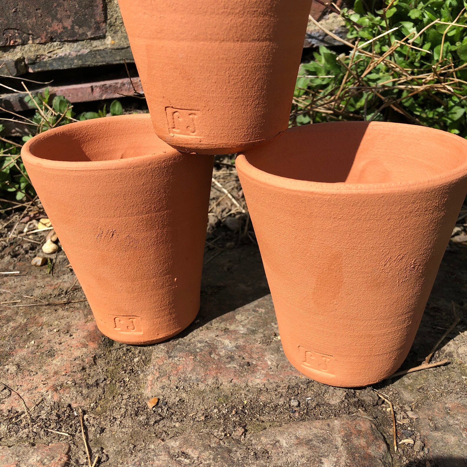Set of 3 Small Handmade Terracotta Pots - Etsy