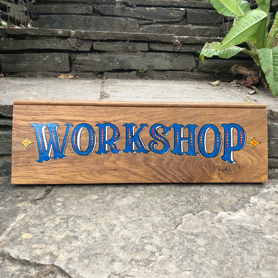 Hand Painted Workshop Sign - Etsy
