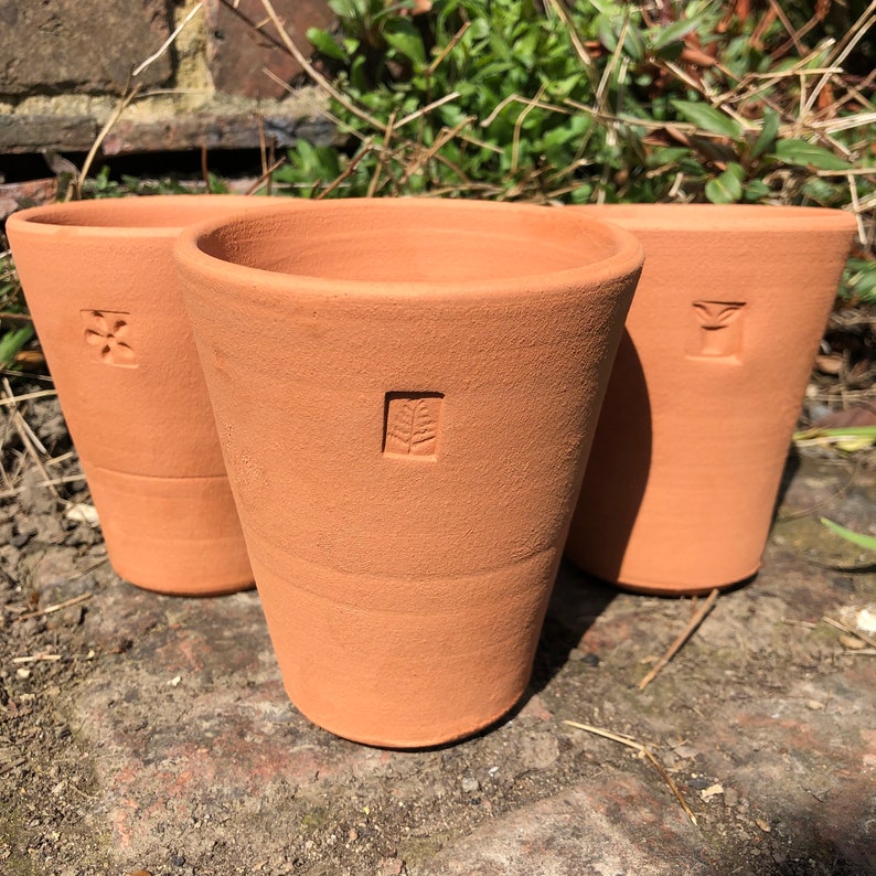 Set of 3 Small Handmade Terracotta Pots - Etsy