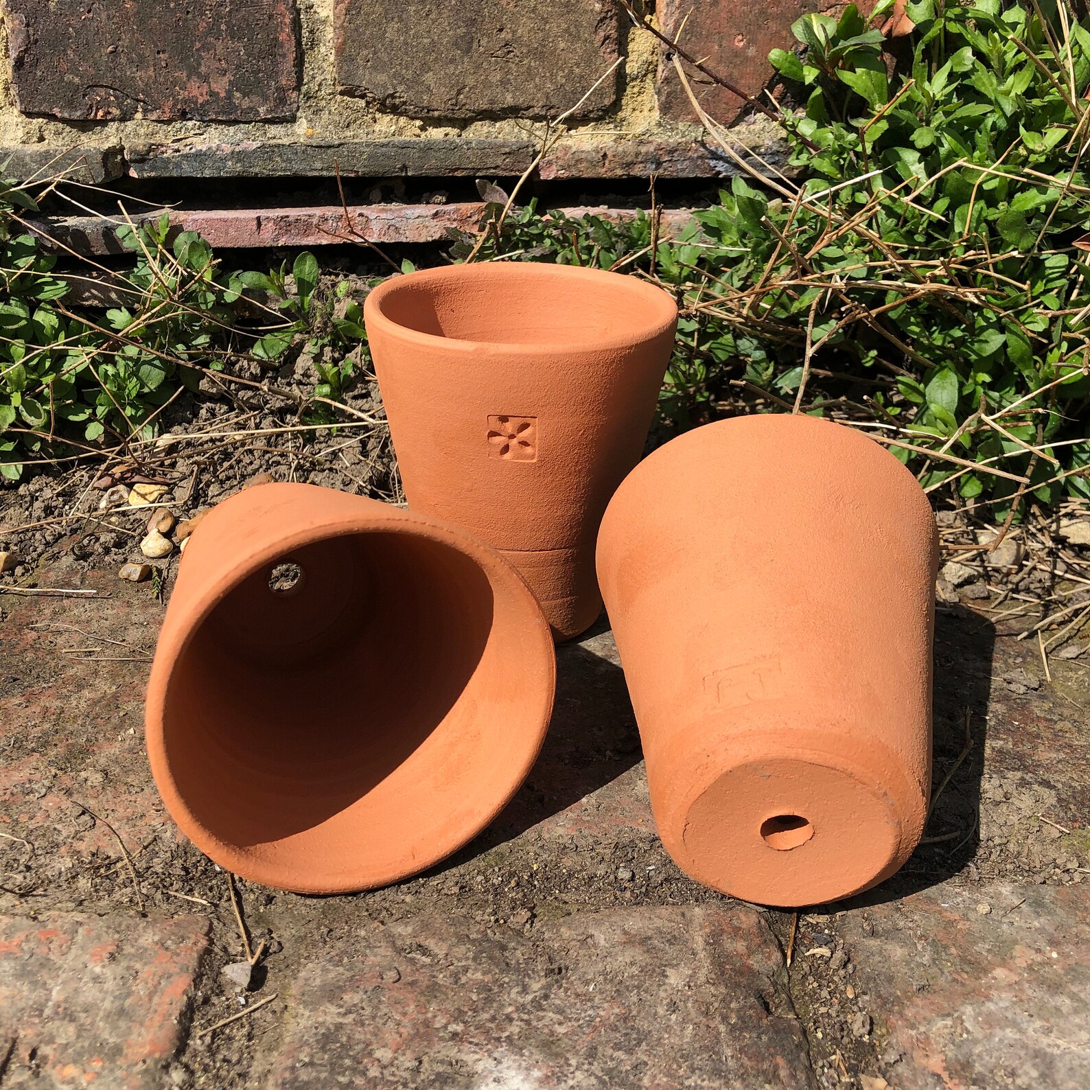 Set of 3 Small Handmade Terracotta Pots - Etsy