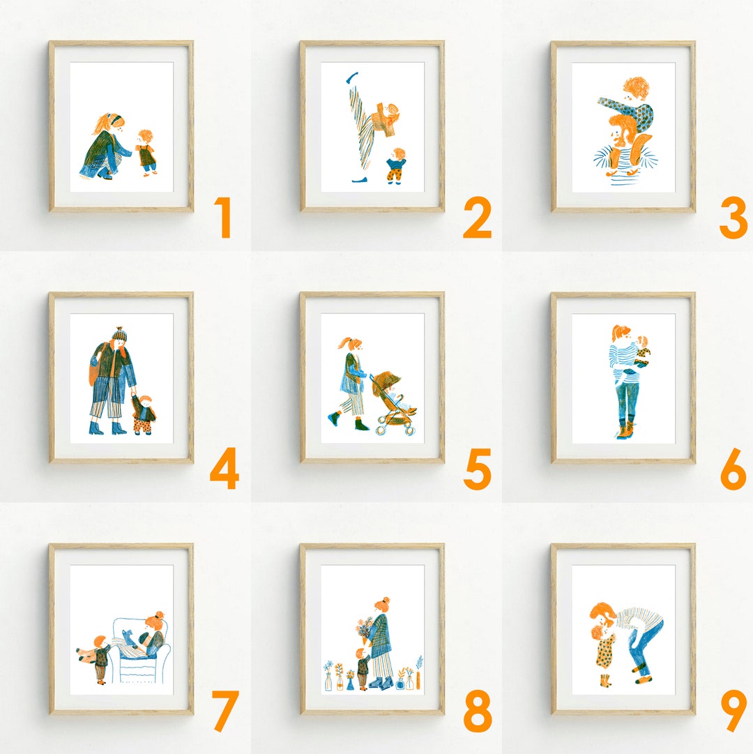 Mom and Dad Life Scene Kid Child Baby - Home Decor Print Art Print ...