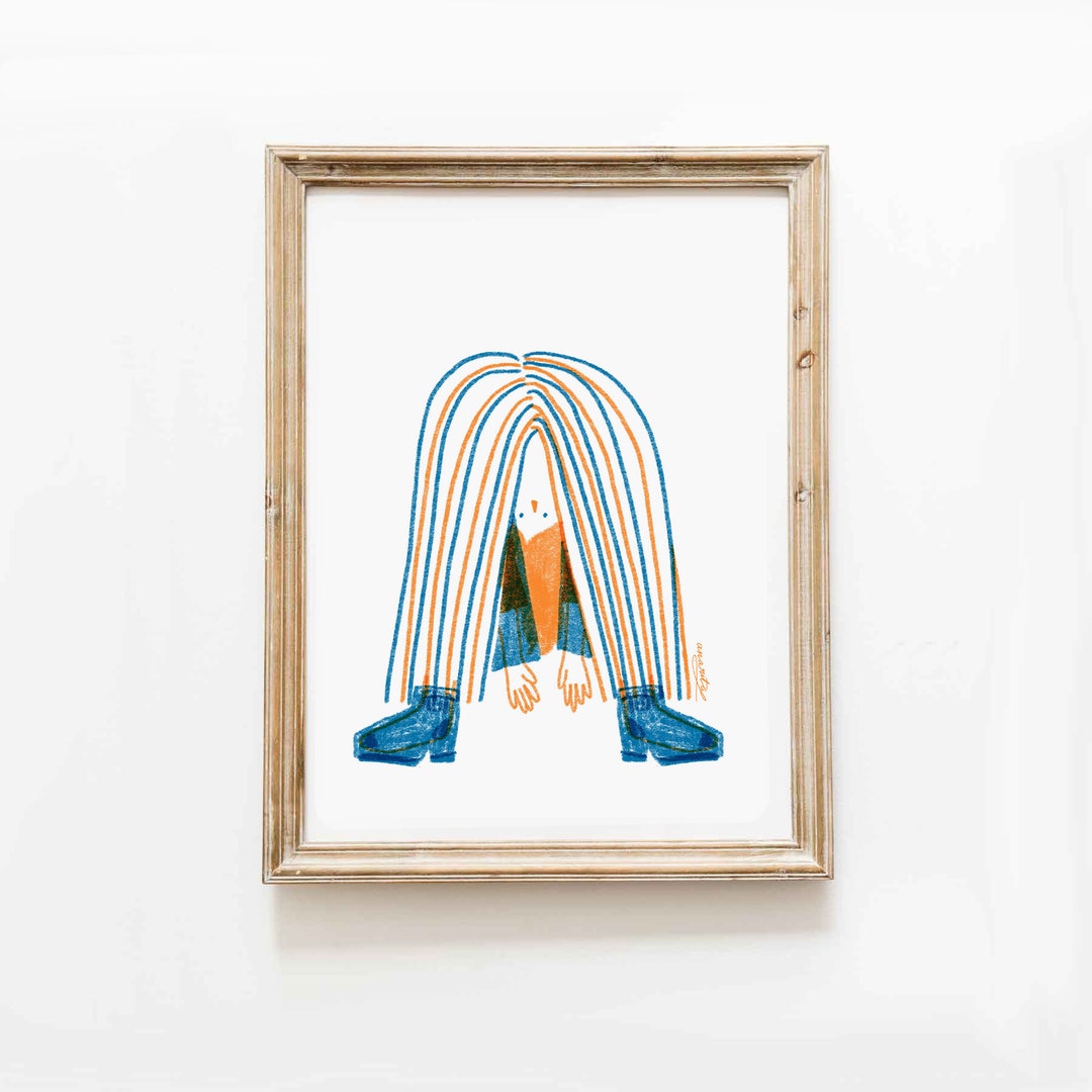 Topsy Turvy Girl Home Decor Print Art Print Wall Kids Nursery Room ...