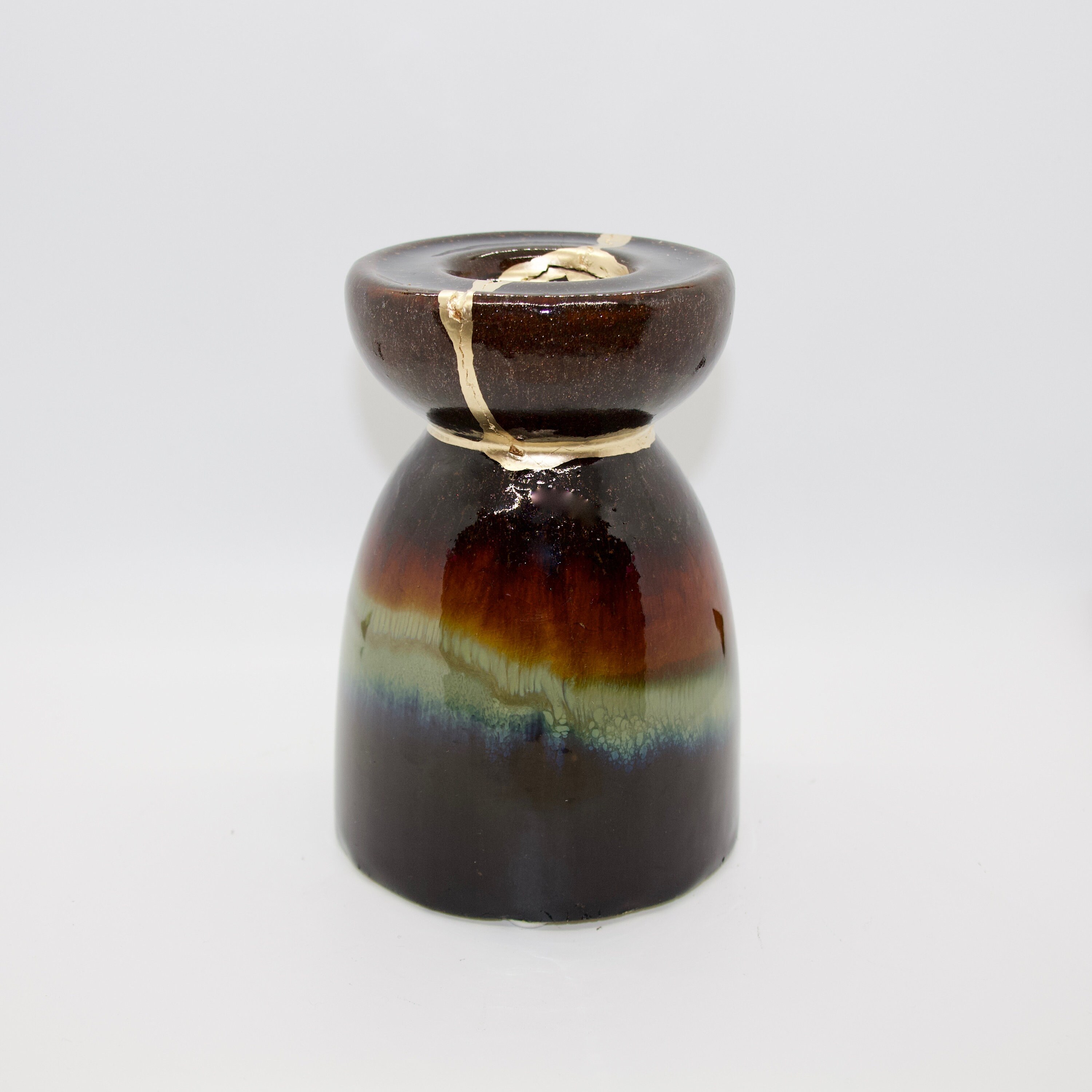 ~ Wabi-Sabi ~ Ancient Japanese Kintsugi Pottery Kintsugi Candle Holder ...