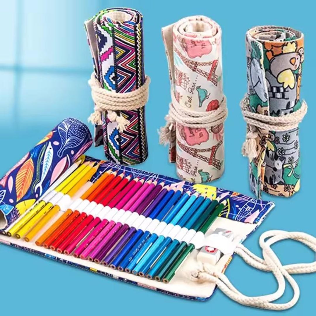 Artist Roll Organizer, Fabric Pencil Roll, Canvas Pencil Roll | 36, 48 ...