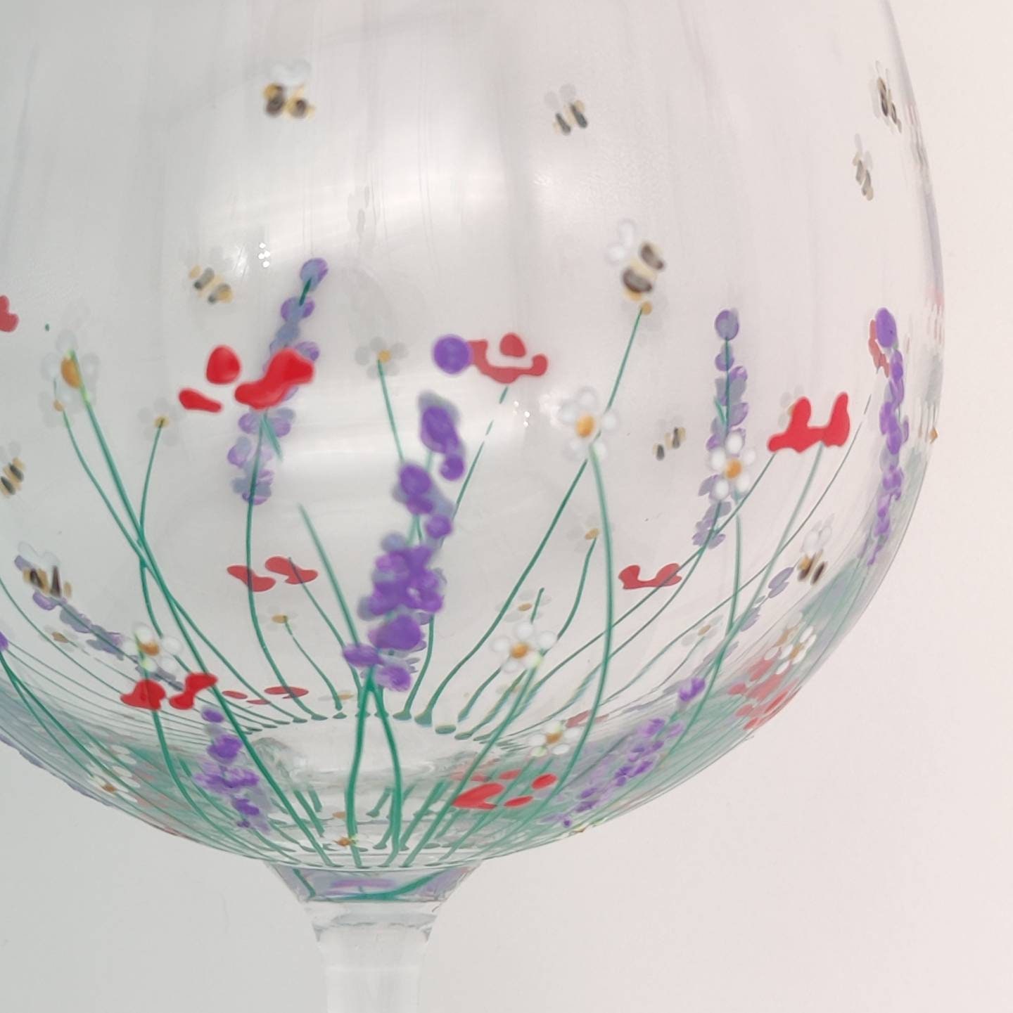 Hand-painted 'summer Meadow ' Large Gin Glass - Etsy UK