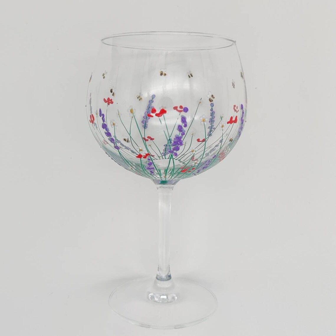 Hand-painted 'summer Meadow ' Large Gin Glass - Etsy UK