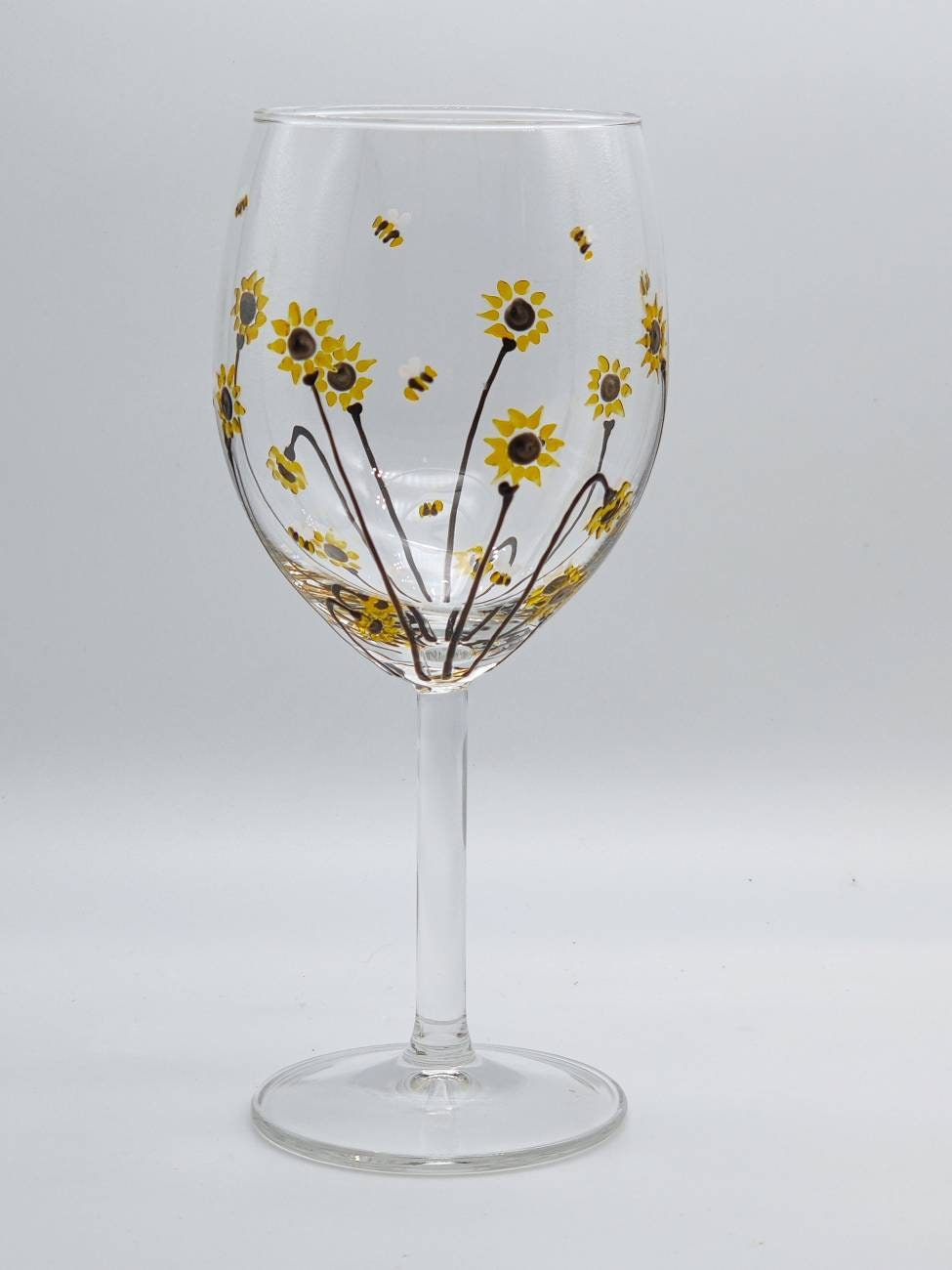 Hand-painted 'bee & Sunflower' Design Small Wine Glass - Etsy UK